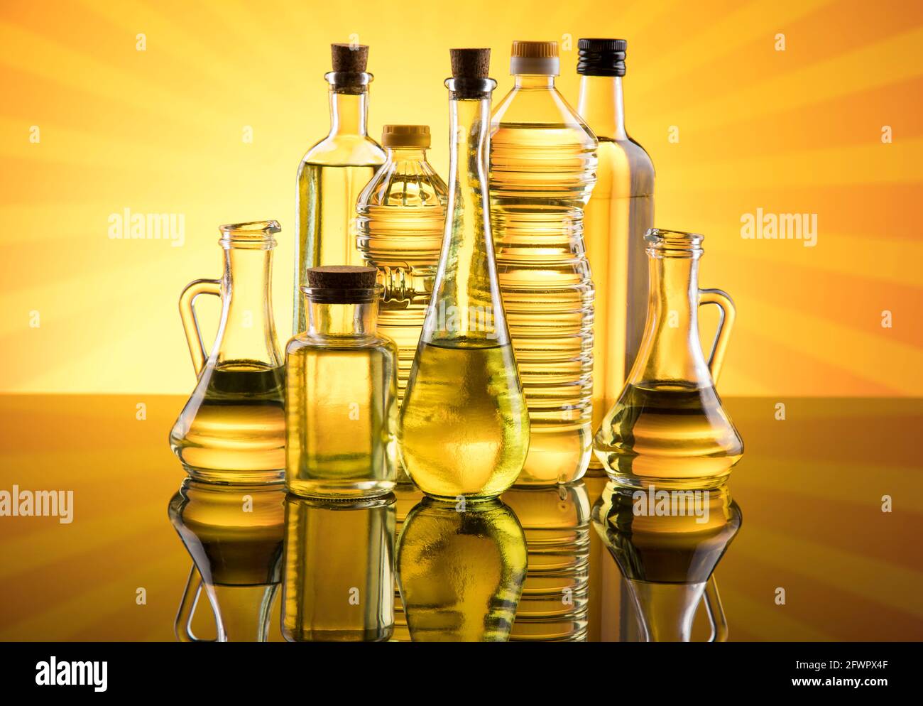 Cooking and food oil products, Extra virgin olive Stock Photo - Alamy