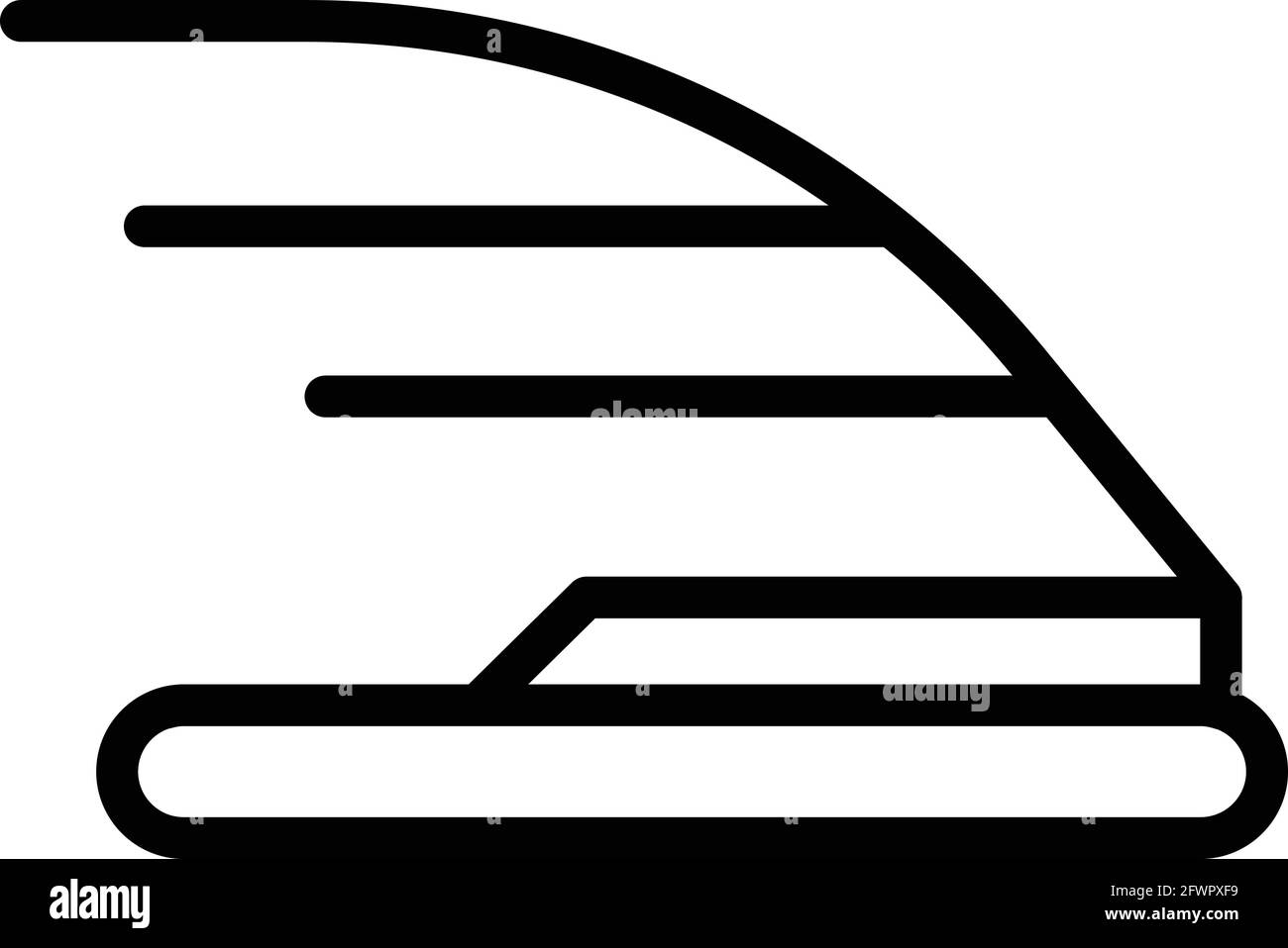 High speed power train icon. Outline High speed power train vector icon ...