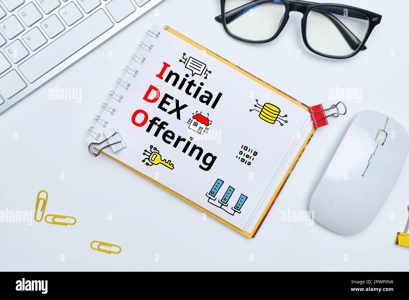 Concept ido or Initial DEX Offering with abstract icons Stock Photo - Alamy