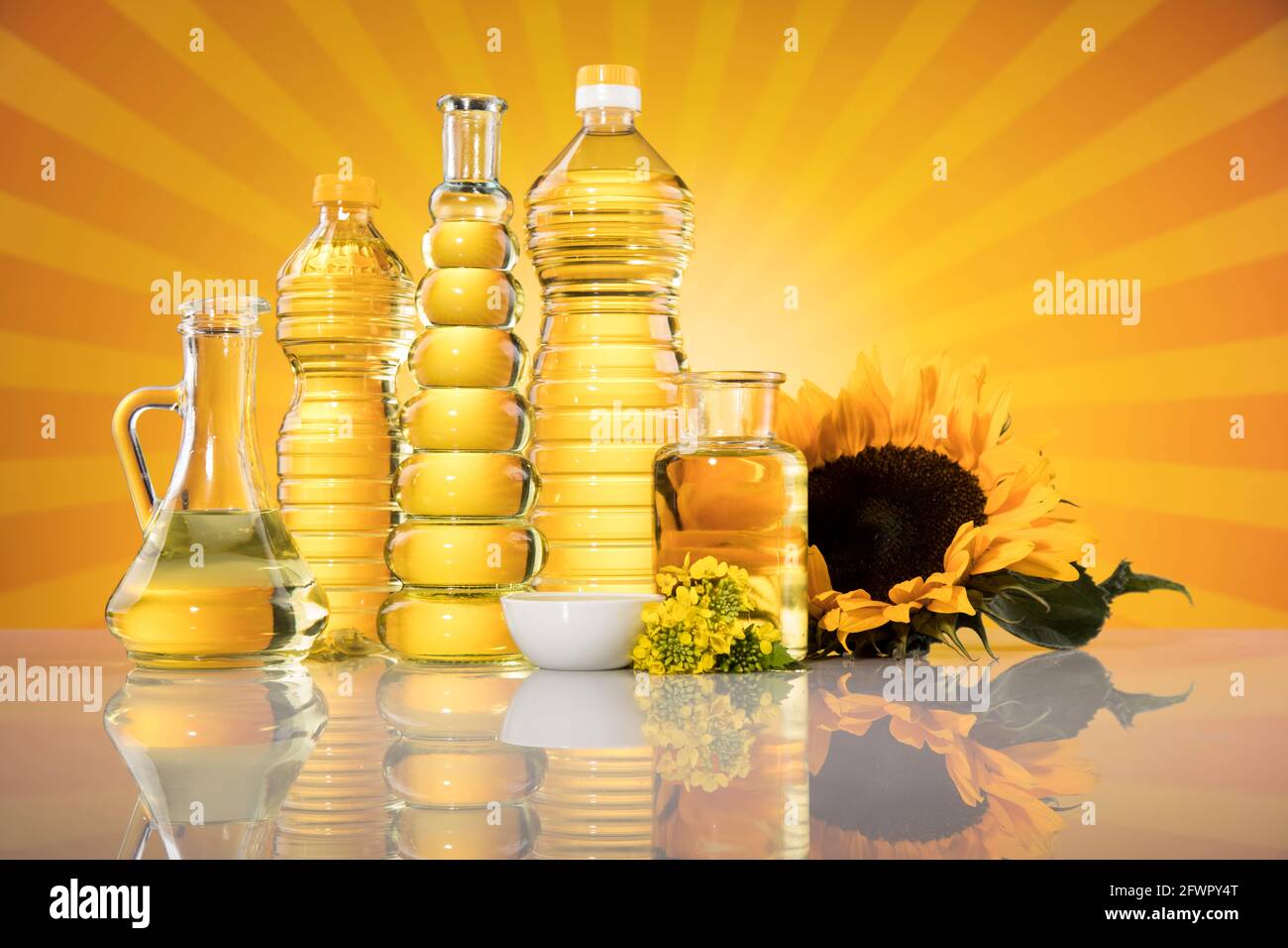 Cooking and food oil products, Extra virgin olive, sunflower seed Stock ...
