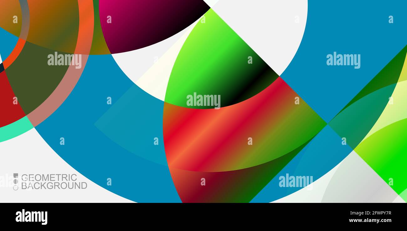 Abstract colorful background template with blended geometric shapes ...