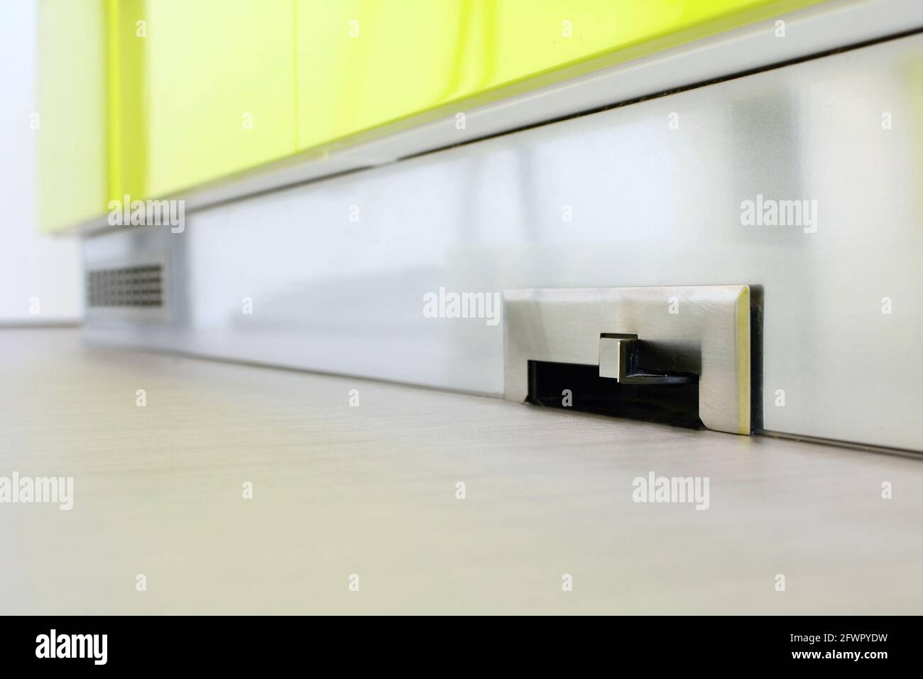 Central vacuum cleaner toe kick sweep inlet valve built-in to the ...