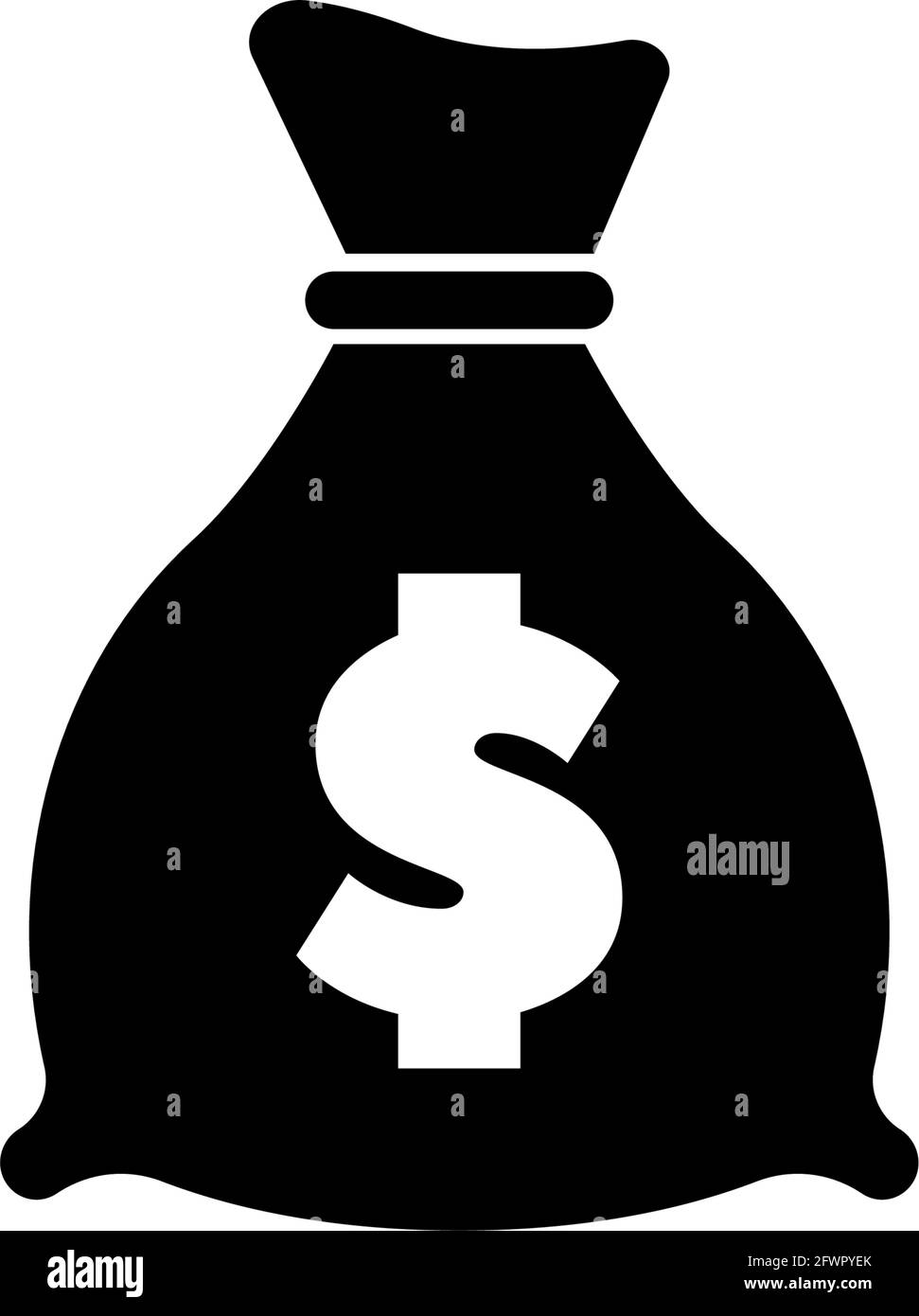 Money Bag, Sack with Dollars. Flat Vector Icon illustration. Simple ...