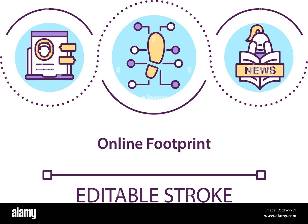 Digital footprint metaphor Stock Vector Images - Alamy