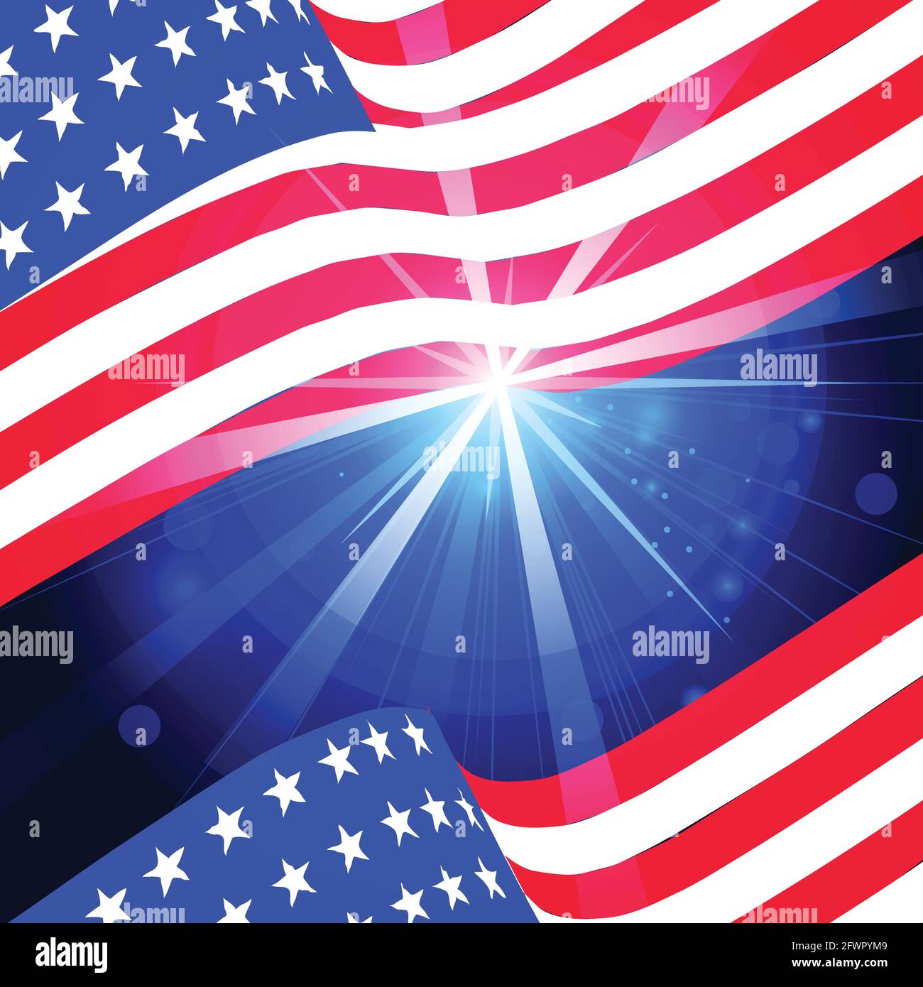 Illustration of wavy american flag hi-res stock photography and images ...