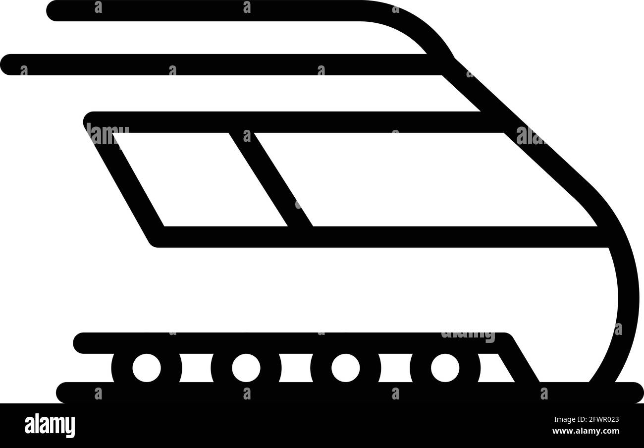 Electric fast train icon. Outline Electric fast train vector icon for ...