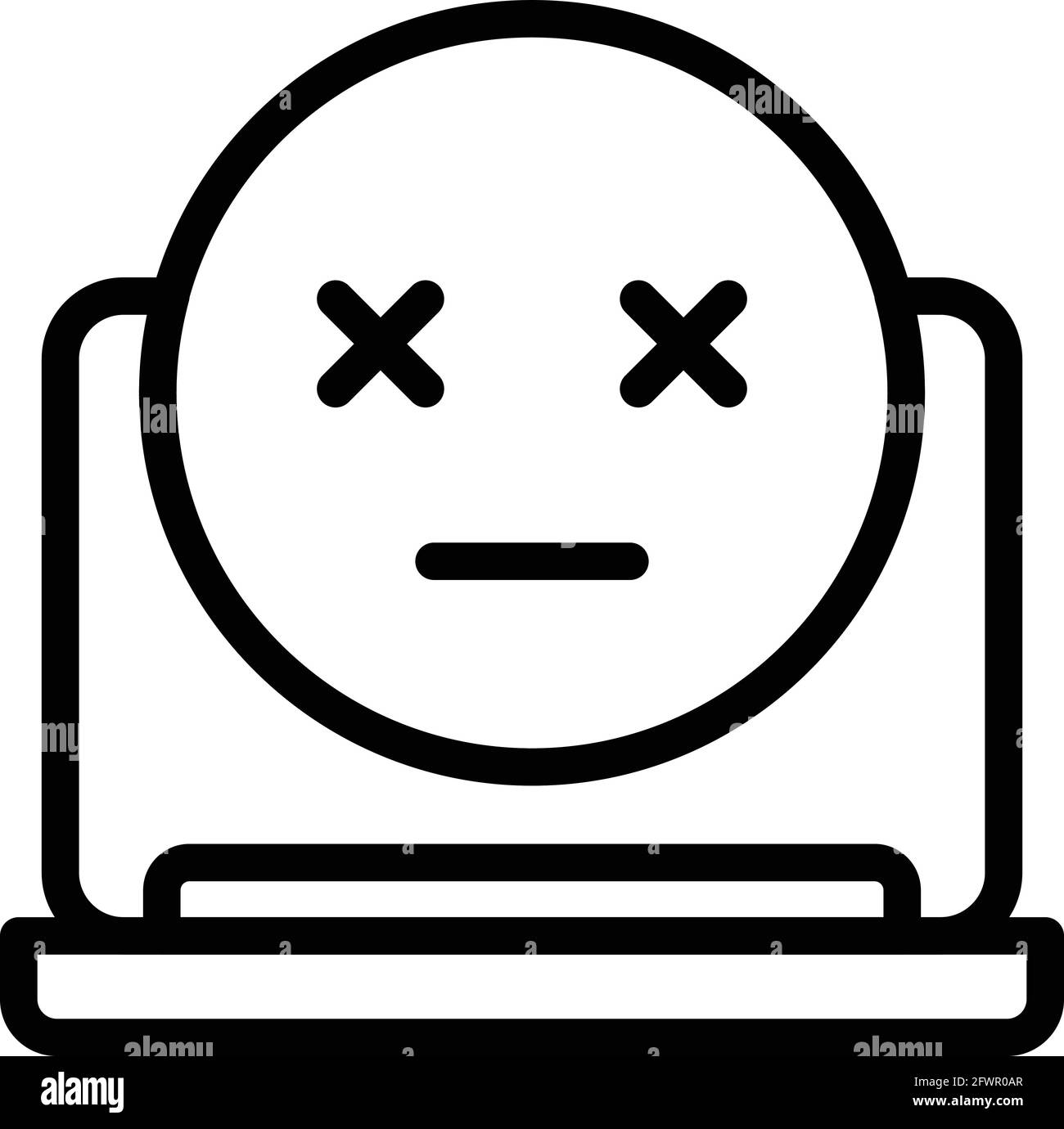 Sick laptop icon. Outline Sick laptop vector icon for web design ...