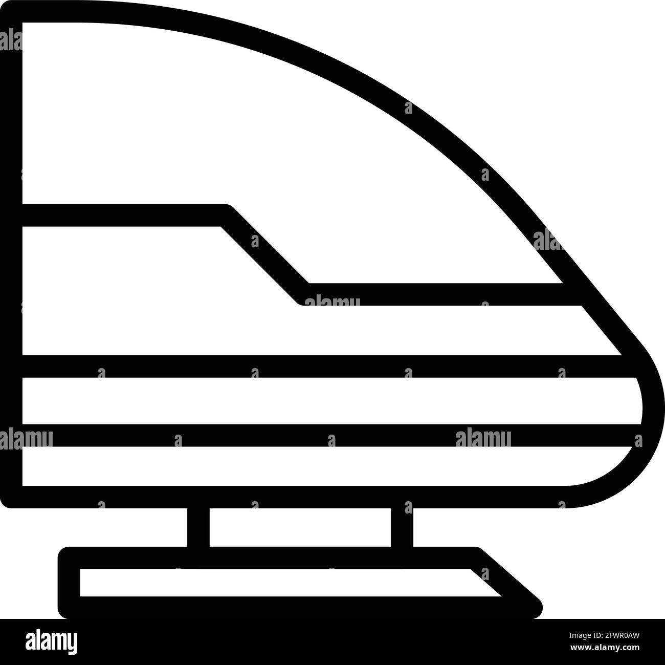 High speed rail icon. Outline High speed rail vector icon for web ...