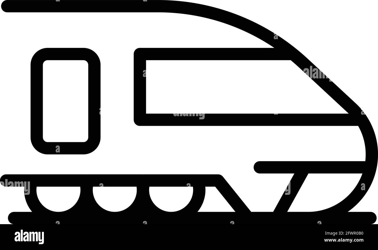 Passenger fast train icon. Outline Passenger fast train vector icon for ...