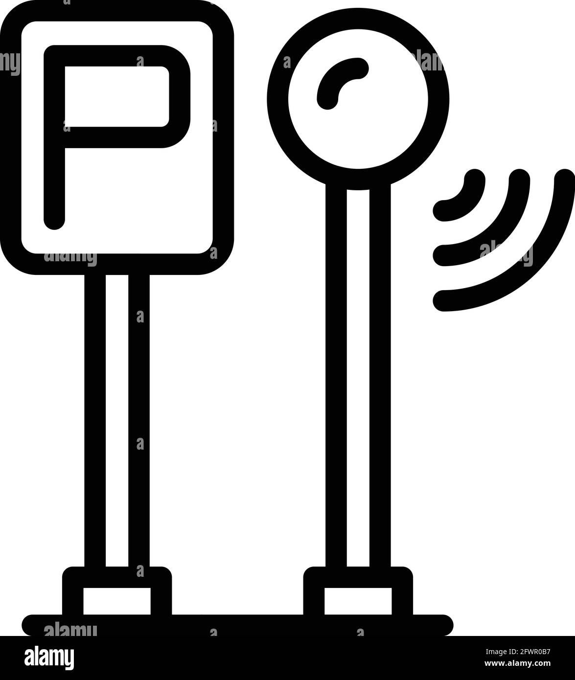 Smart parking icon. Outline Smart parking vector icon for web design ...