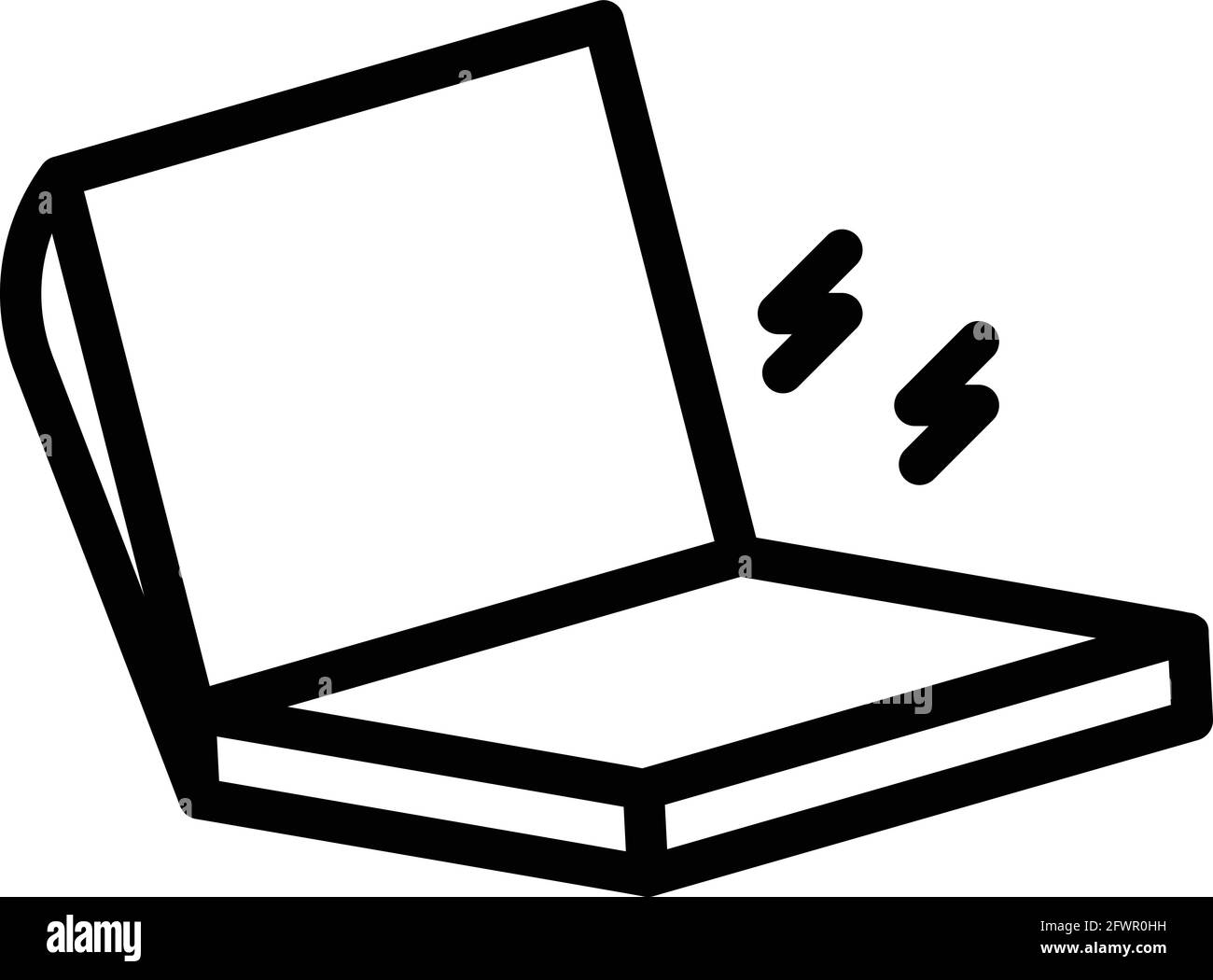 Laptop attack icon. Outline Laptop attack vector icon for web design ...