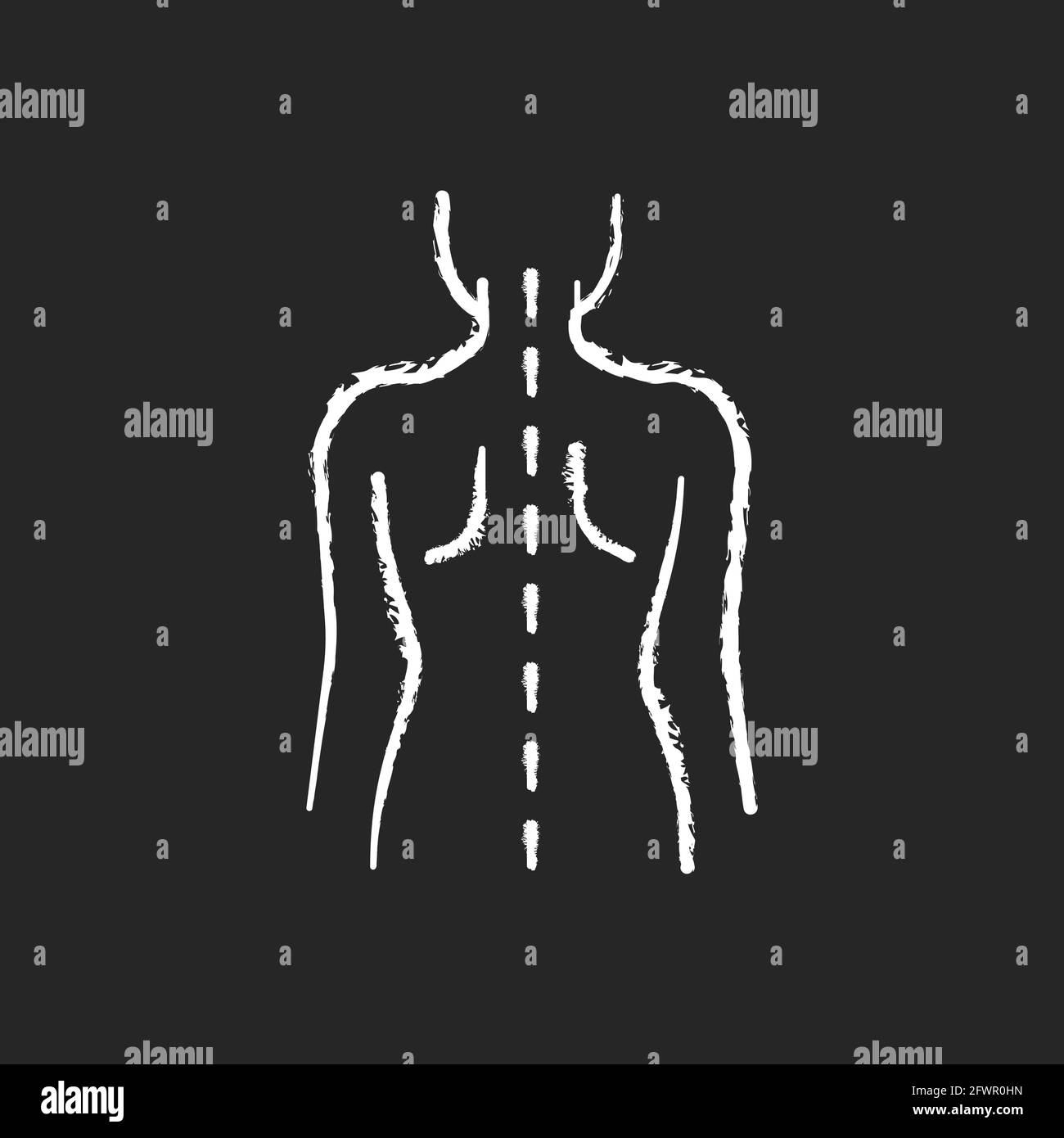 Good posture chalk white icon on black background Stock Vector Image ...