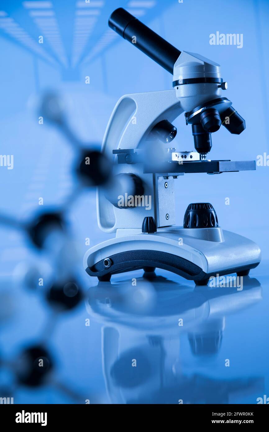 Atom, Microscope, Laboratory equipment Stock Photo - Alamy