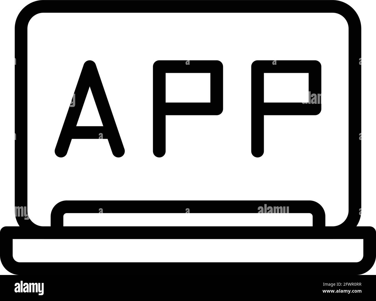 App laptop icon. Outline App laptop vector icon for web design isolated ...
