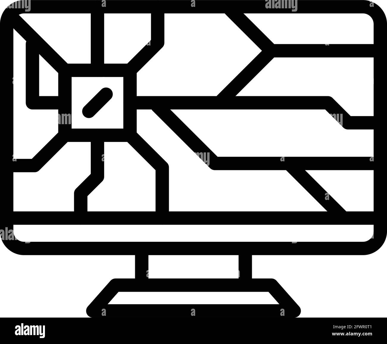Broken display icon. Outline Broken display vector icon for web design ...
