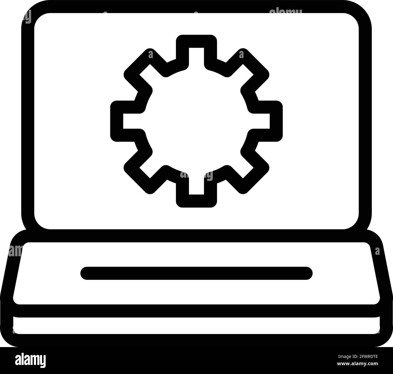 Laptop settings icon. Outline Laptop settings vector icon for web ...