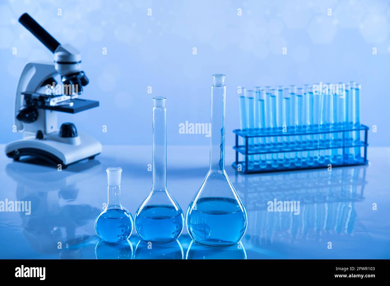 Microscope, Glassware, Laboratory beakers,Science experiment Stock ...