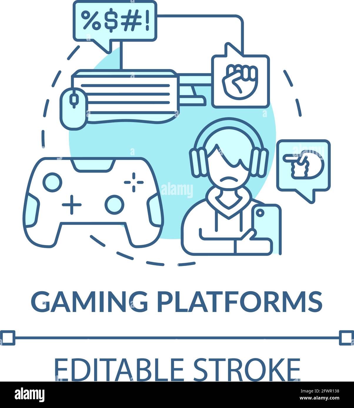 Gaming platforms concept icon Stock Vector Image & Art - Alamy
