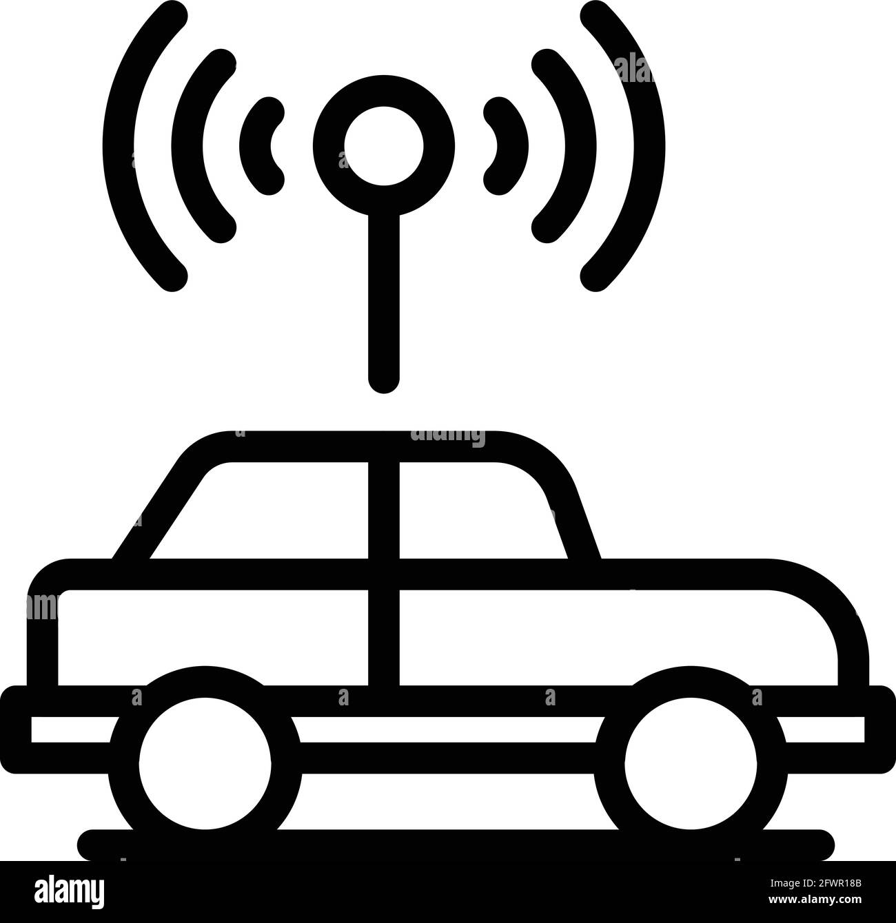 Signal control car icon. Outline Signal control car vector icon for web ...