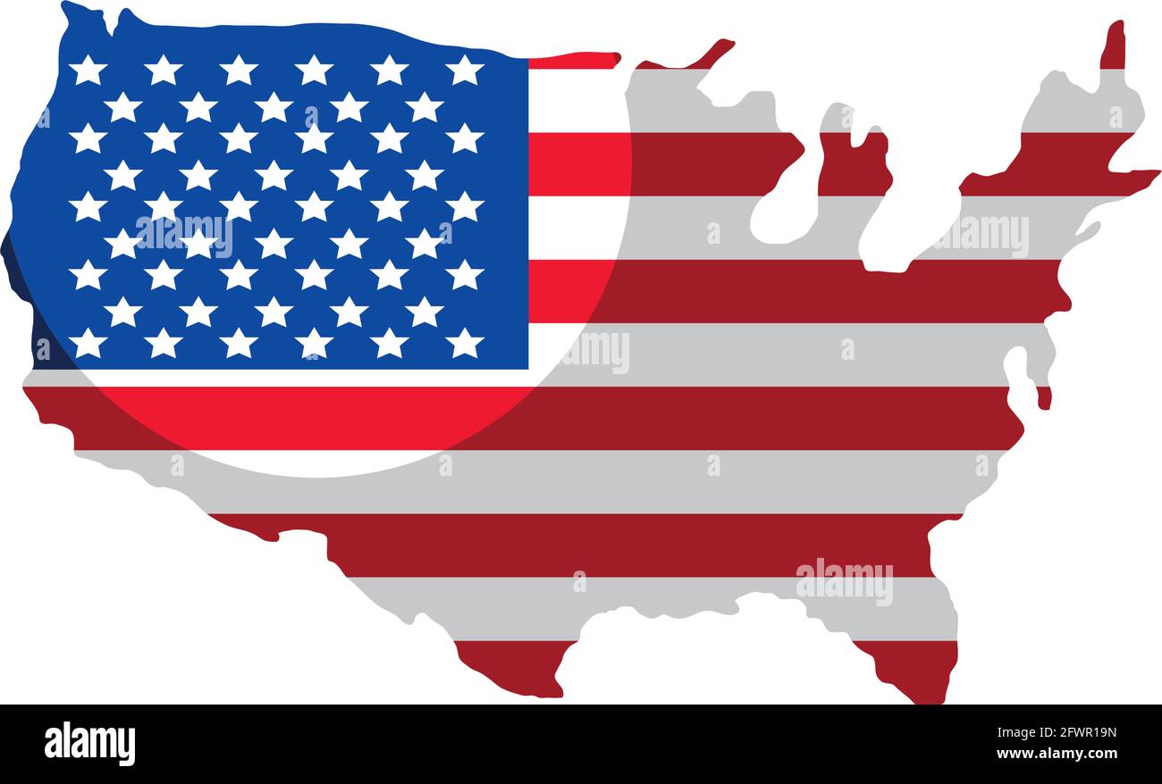 USA flag map Stock Vector Image & Art - Alamy