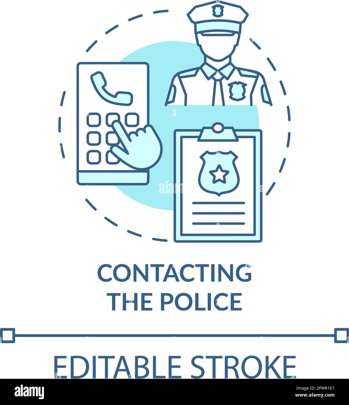 Contacting police concept icon Stock Vector Image & Art - Alamy