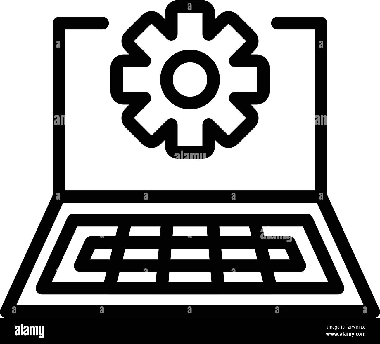 Service help computer icon. Outline Service help computer vector icon ...