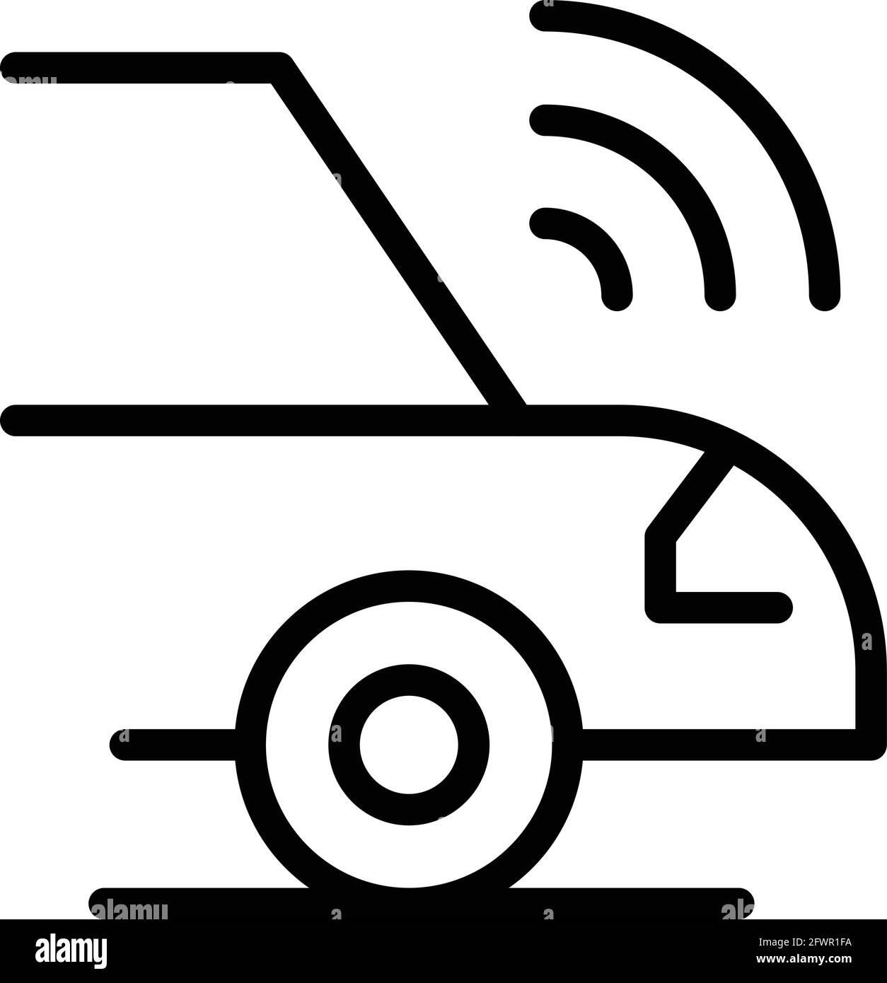 Autonomous car vehicle icon. Outline Autonomous car vehicle vector icon ...