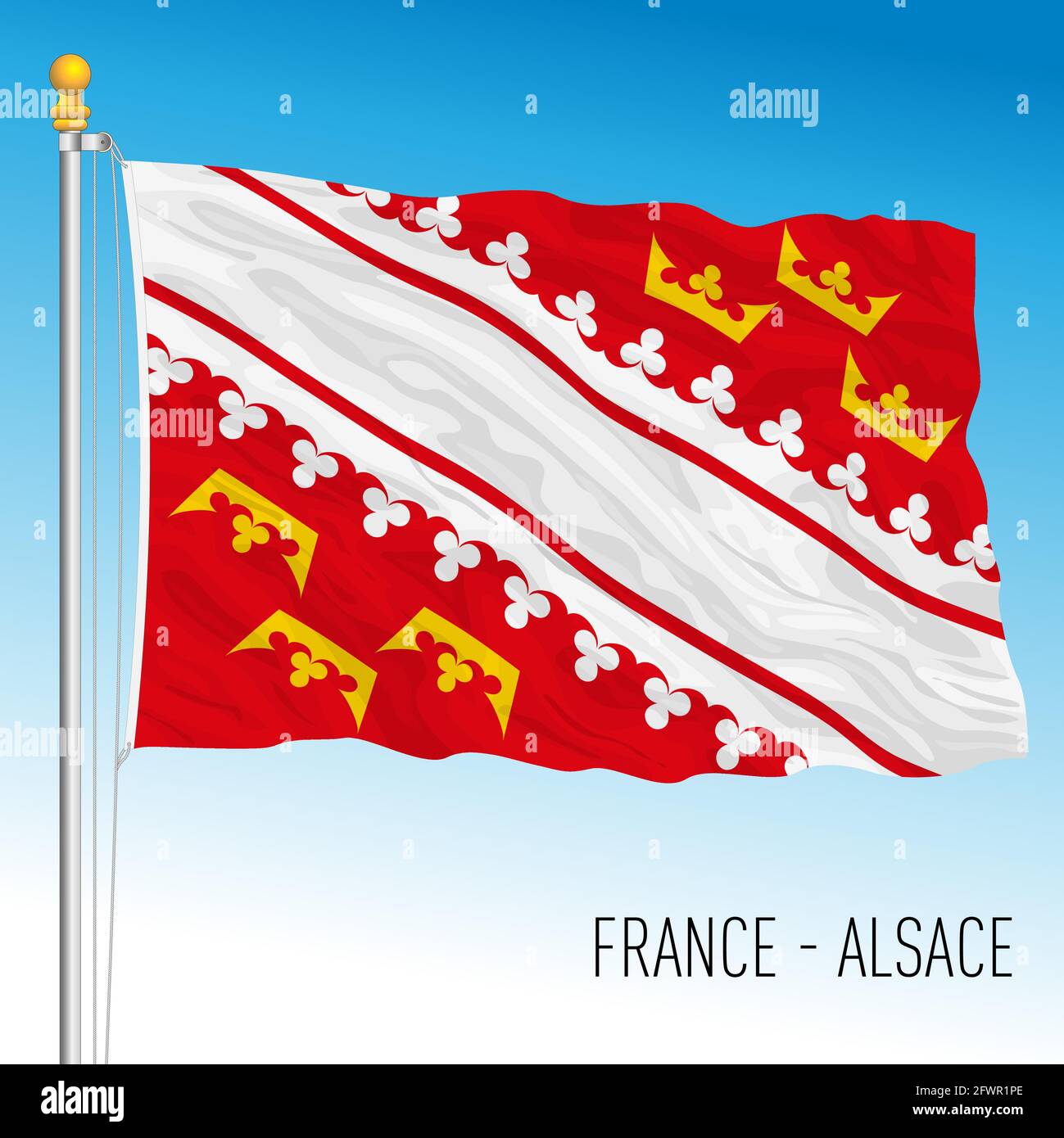 Alsace regional flag, France, European Union, vector illustration Stock ...
