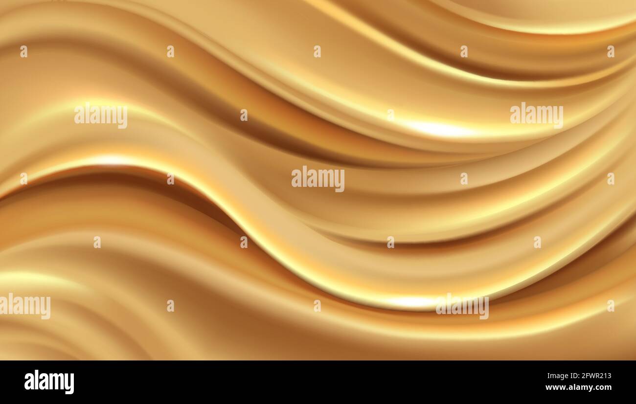 Abstract golden wave background, yellow expensive luxury silk gold background for vip cards ...