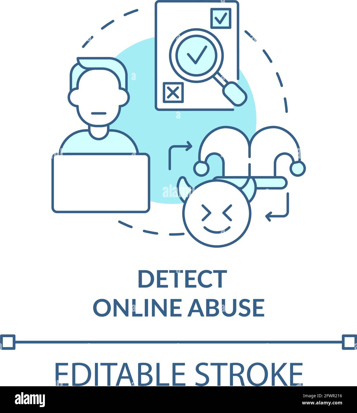 Detecting online abuse concept icon Stock Vector Image & Art - Alamy