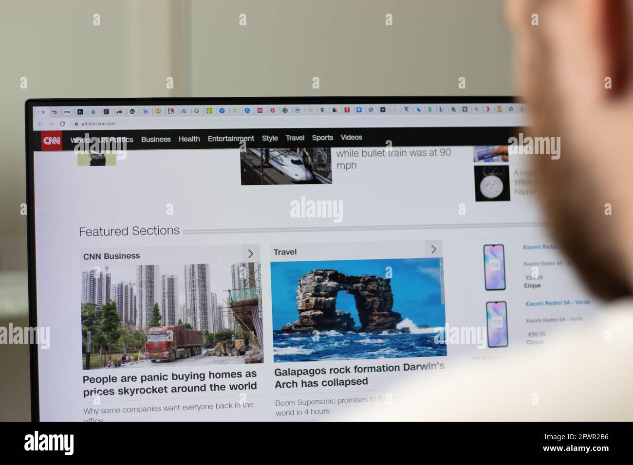 New York, USA - 1 May 2021: CNN company website on screen, Illustrative ...