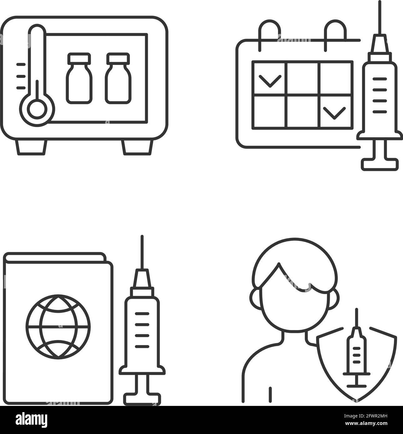 Vaccine shot linear icons set Stock Vector Image & Art - Alamy