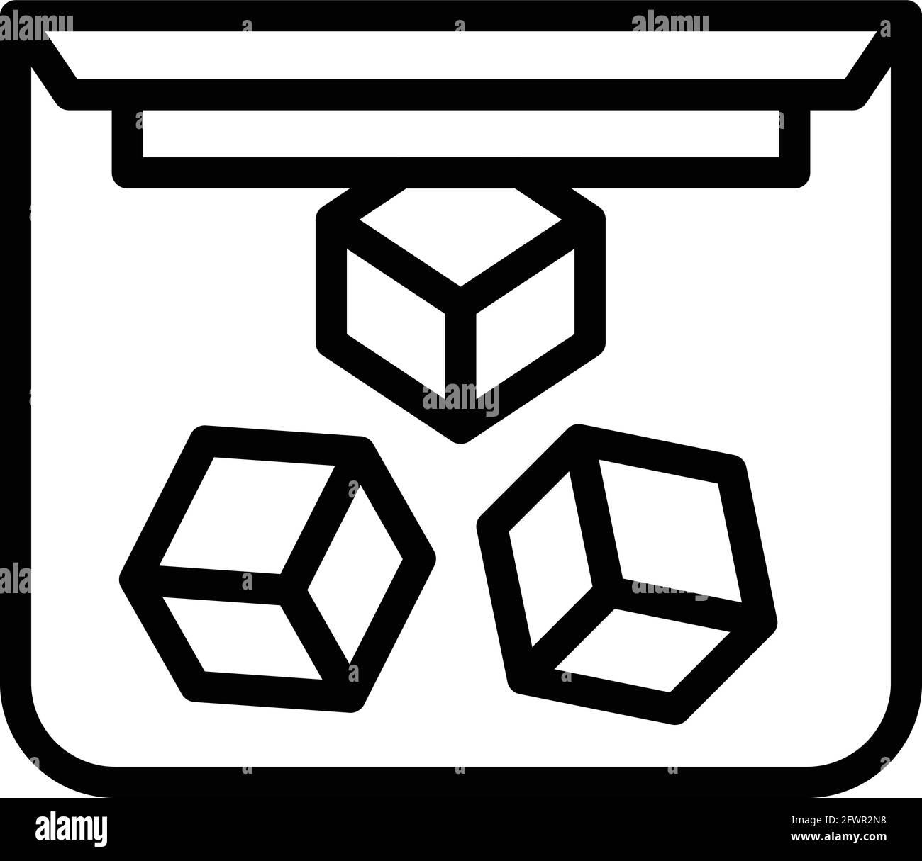 Ice cubes icon. Outline Ice cubes vector icon for web design isolated ...