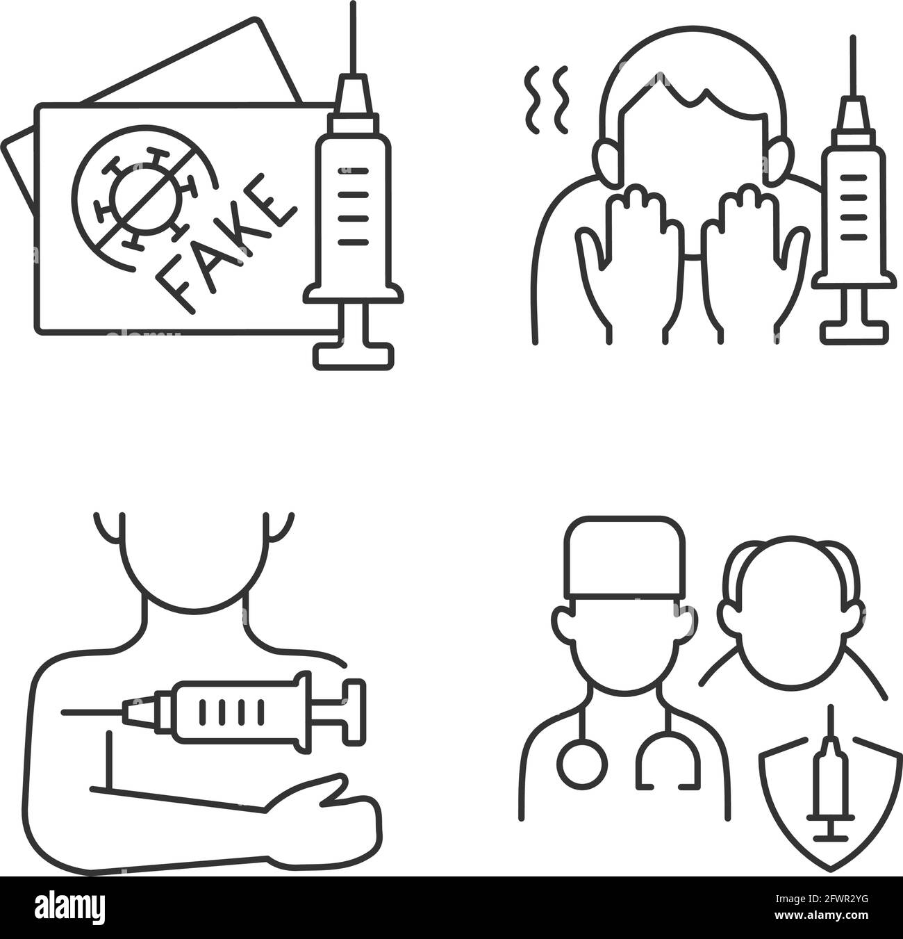 Vaccine inoculation linear icons set Stock Vector Image & Art - Alamy