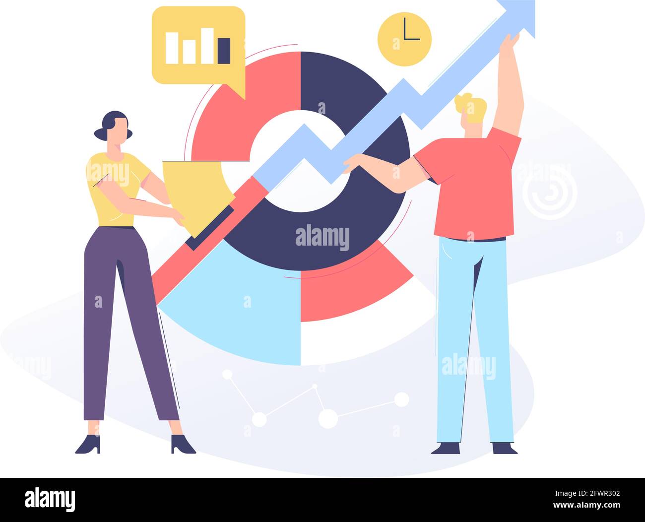 Growth and statistics related, vector illustration concept for ...