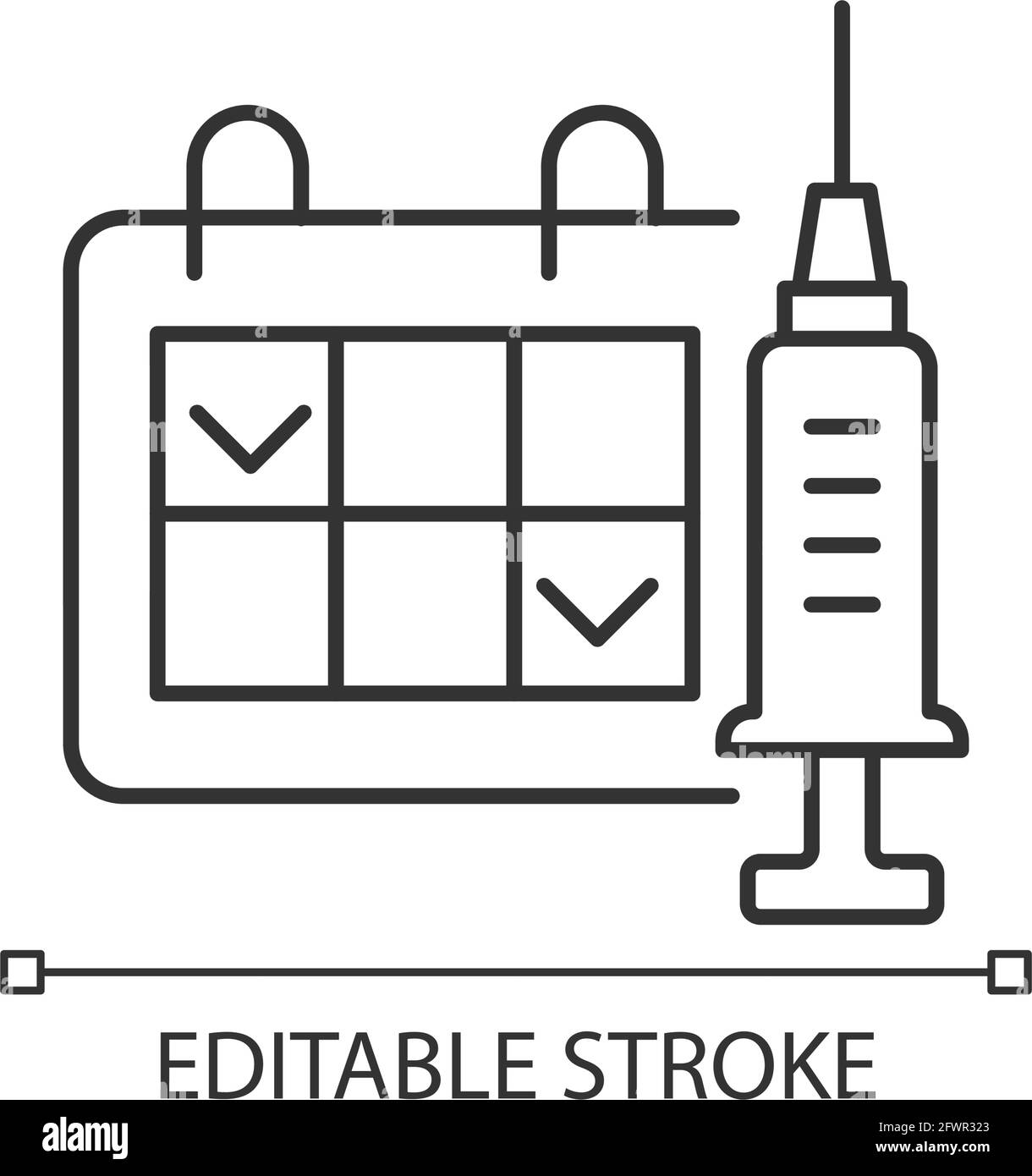 Two dose vaccination linear icon Stock Vector Image & Art - Alamy