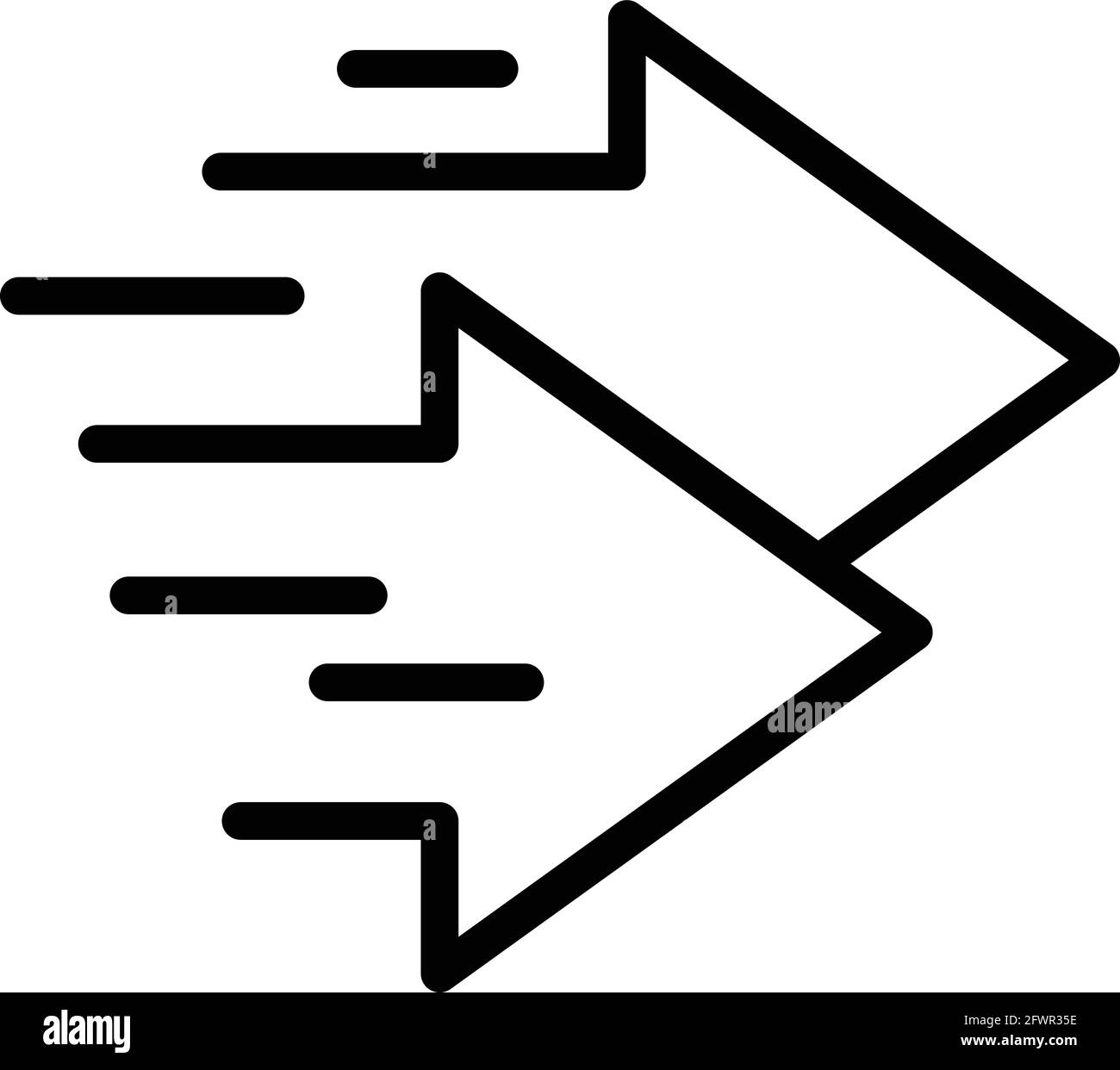 Fast arrows icon. Outline Fast arrows vector icon for web design ...