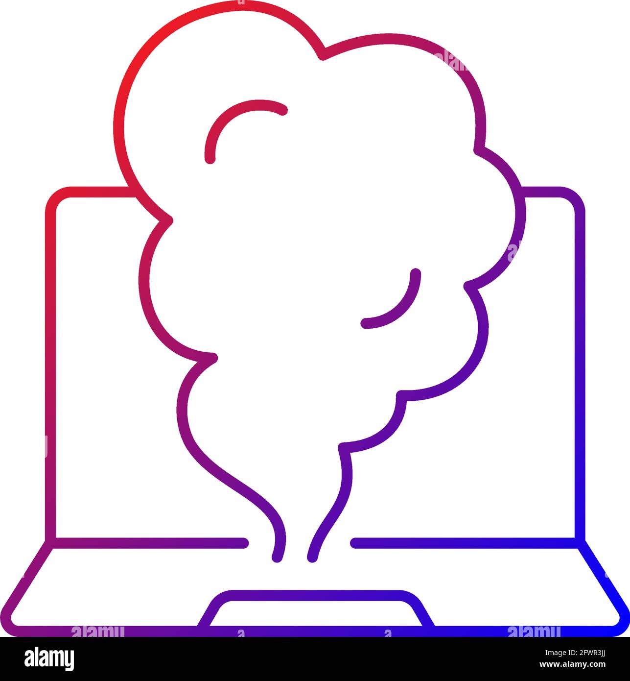 Smoking computer gradient linear vector icon Stock Vector Image & Art ...
