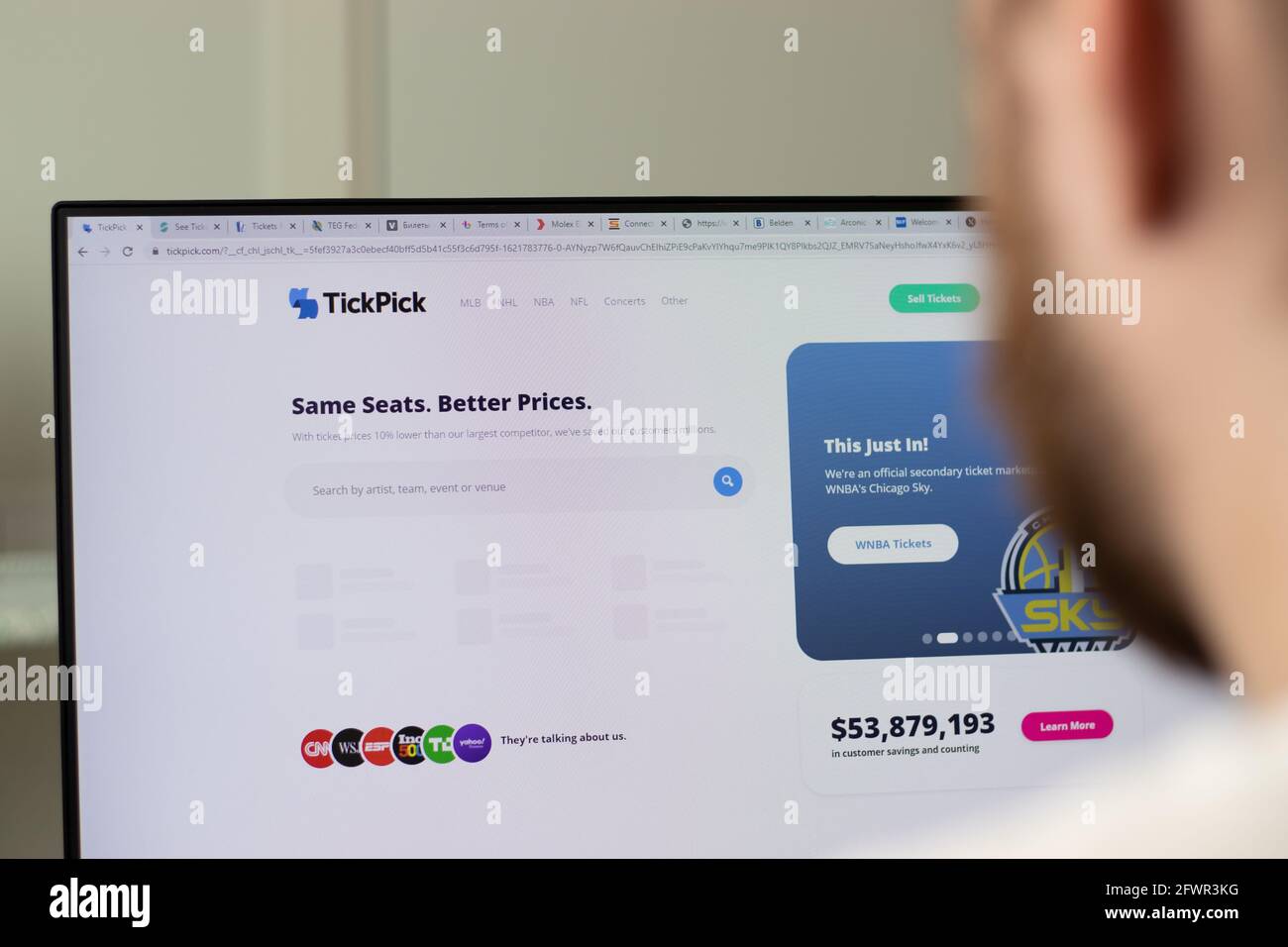 New York, USA - 1 May 2021: TickPick company website on screen ...