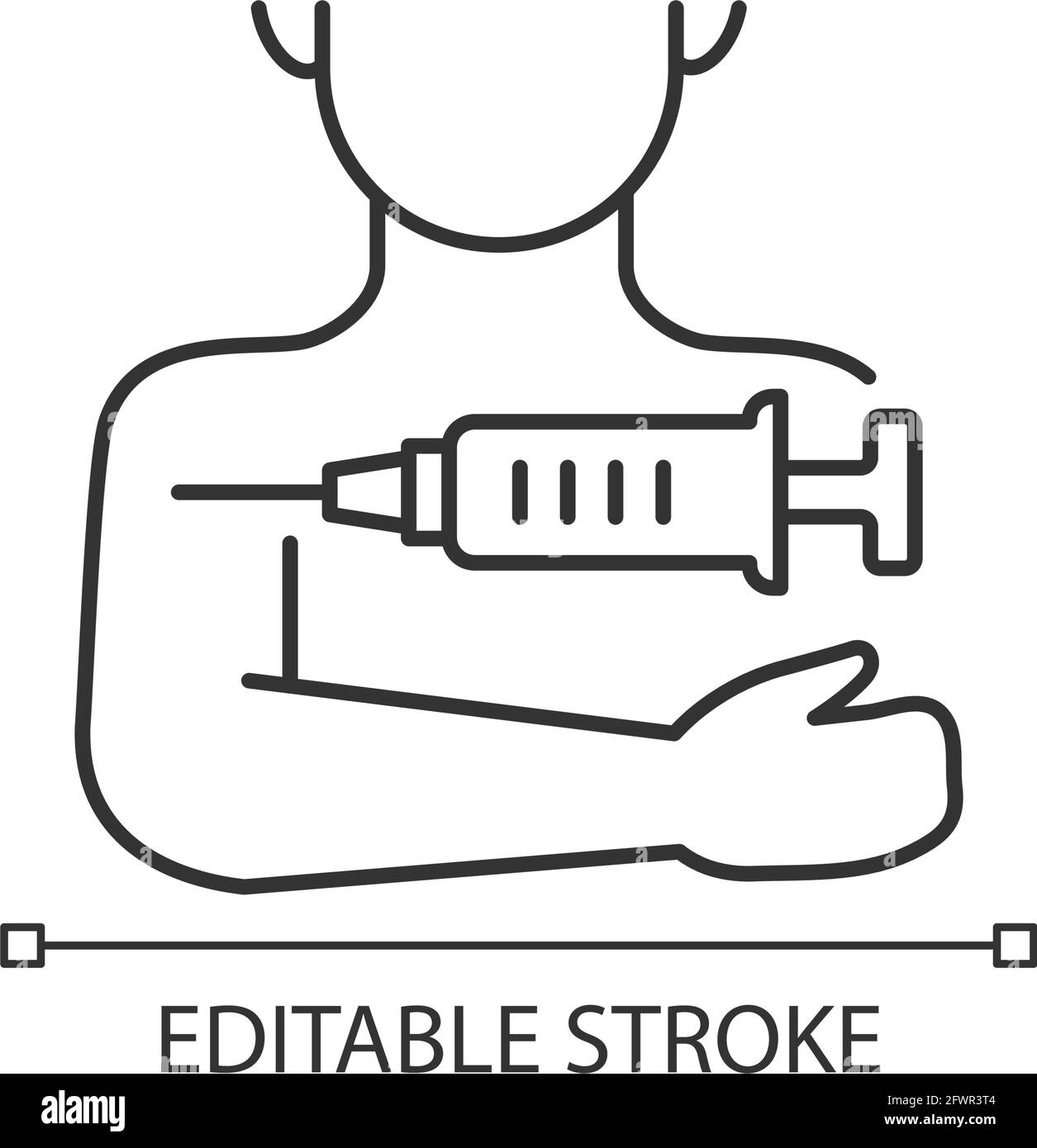 Injection in arm linear icon Stock Vector Image & Art - Alamy