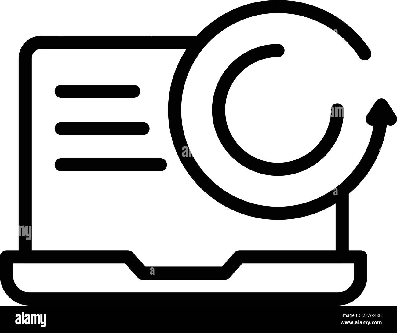 Update laptop icon. Outline Update laptop vector icon for web design ...