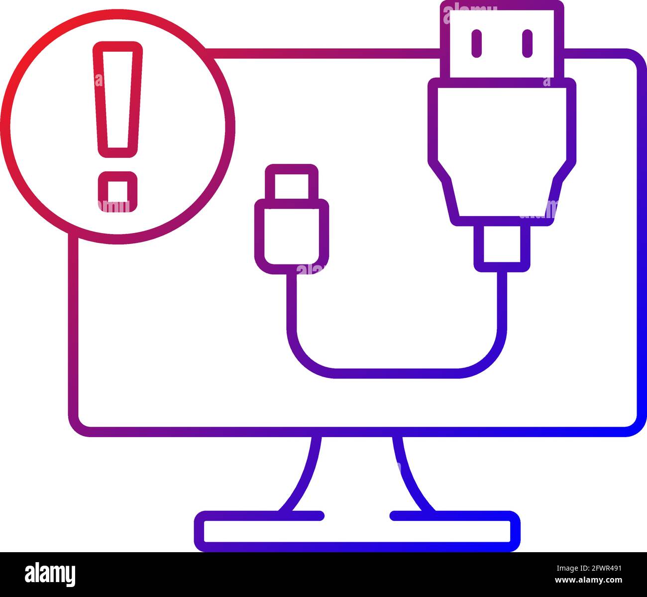 USB does not work gradient linear vector icon Stock Vector Image & Art ...