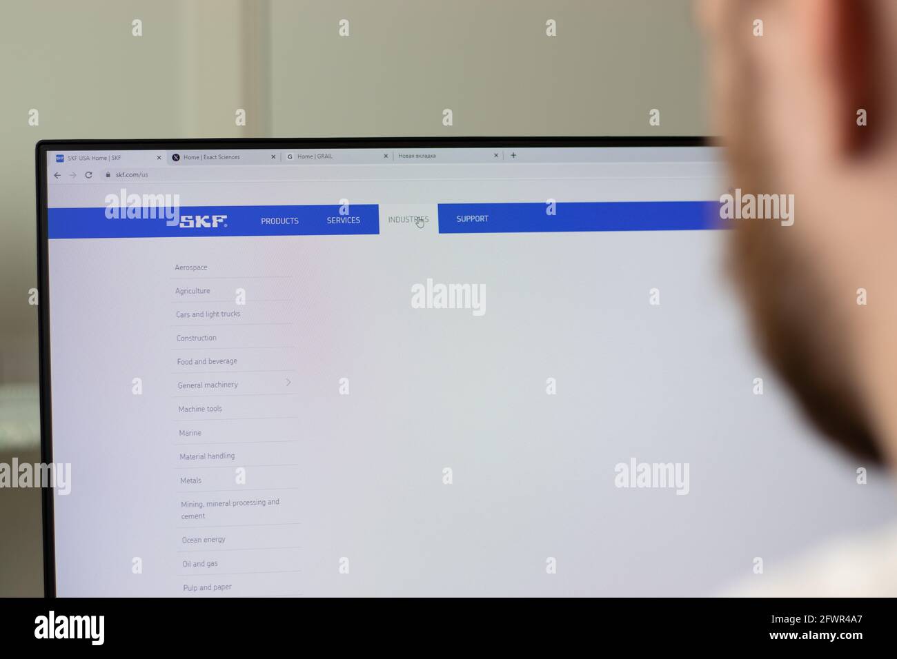 New York, USA - 1 May 2021: SKF company website on screen, Illustrative ...