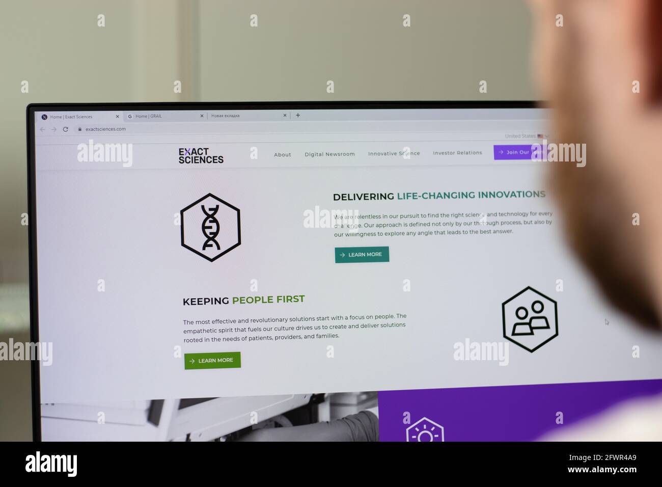 New York, USA - 1 May 2021: EXACT Sciences Corporation company website ...