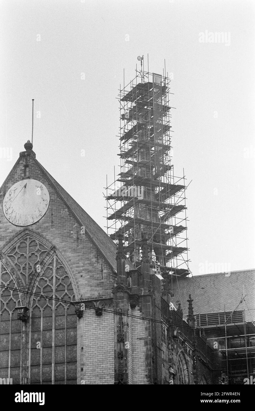Amsterdam tower in the scaffolding, May 19, 1960, scaffolding, towers ...