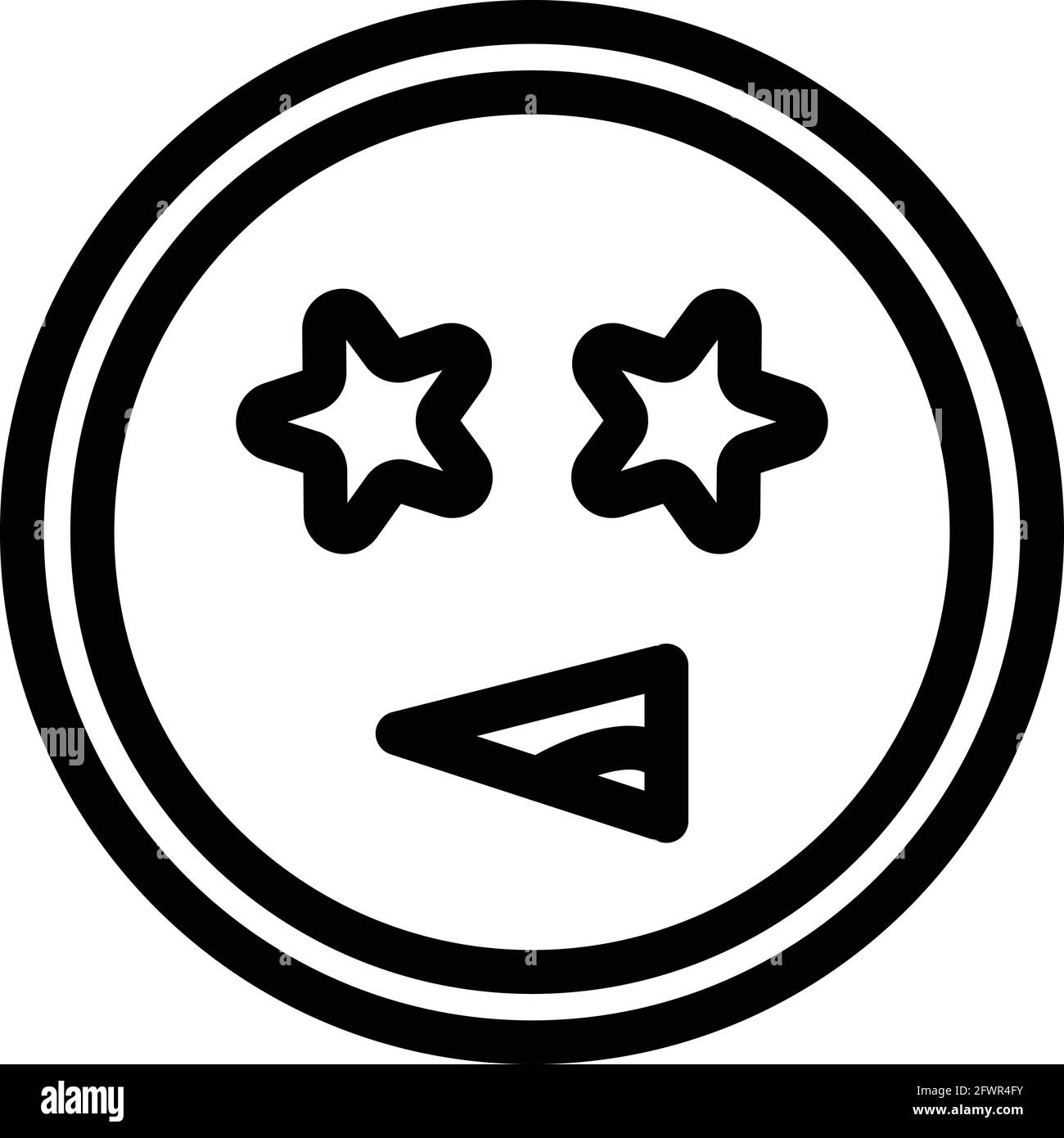 Star eyes face icon. Outline Star eyes face vector icon for web design ...