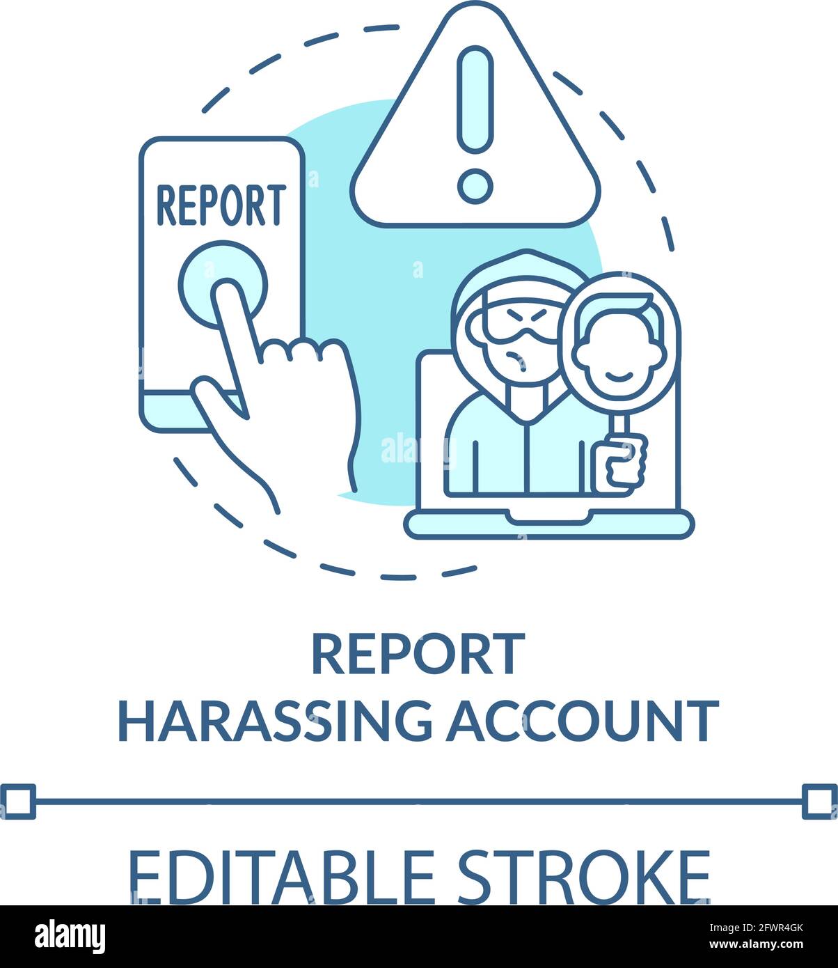 Reporting harassing account concept icon Stock Vector Image & Art - Alamy