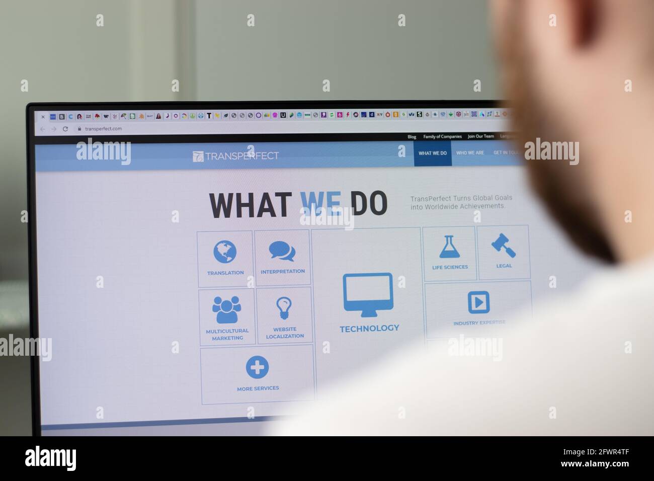 New York, USA - 1 May 2021: TransPerfect company website on screen ...