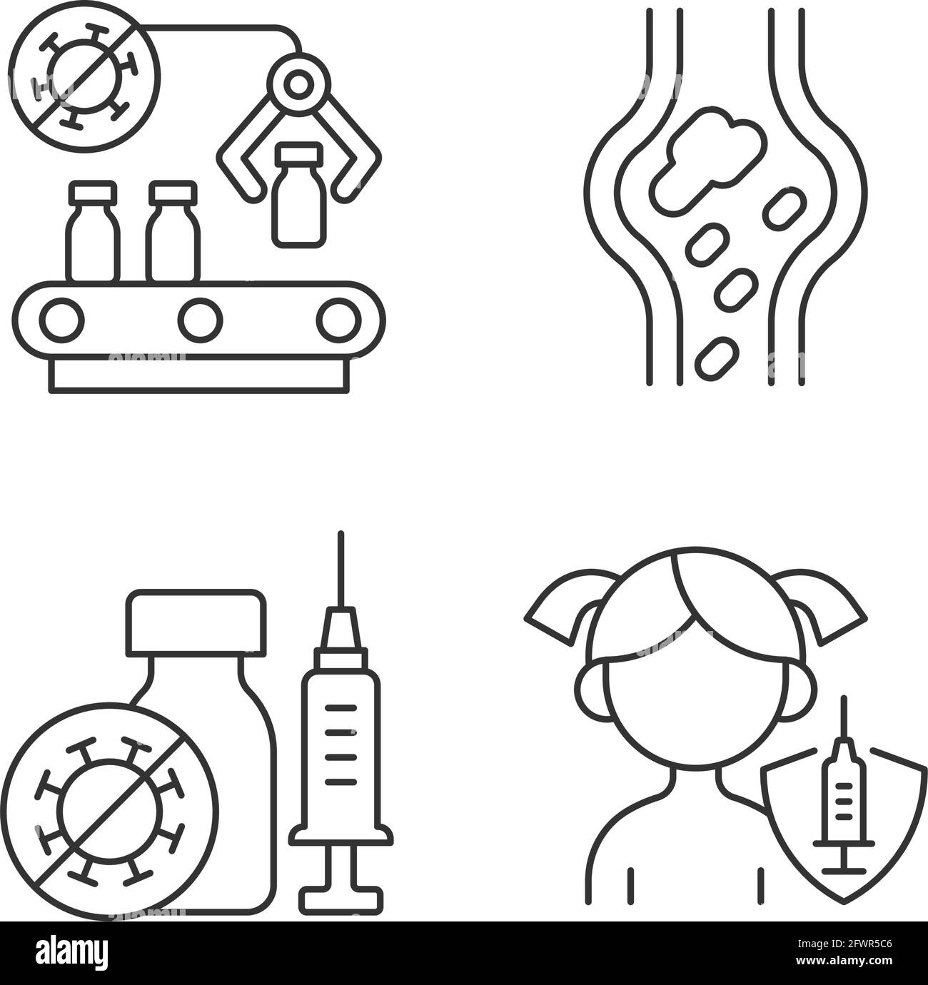 Vaccination line icons healthcare Cut Out Stock Images & Pictures - Alamy