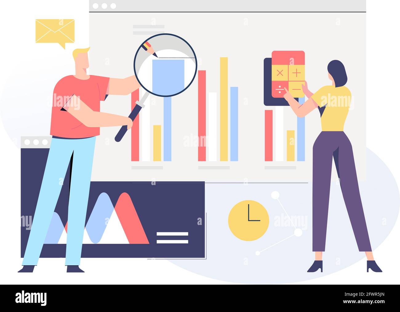 Statistics and research related, vector illustration concept for ...